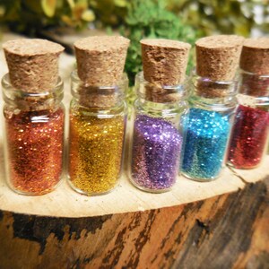 1" Rainbow Fairy Dust Bottles 6 PC Set ~ Miniature Pixie Dust & Potion ...