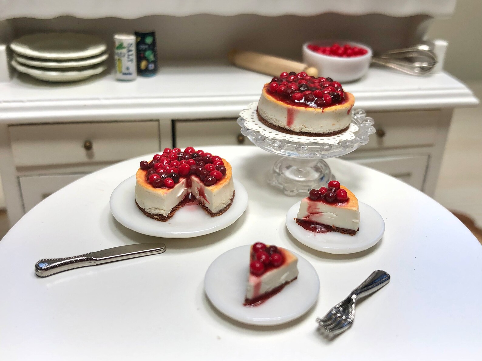 Miniature New York Cherry Cheesecake ~ Fairy Garden Accessories ...