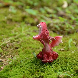 Miniature Red Baby Dragon Figurine Roaring ~ Fairytale Castle Fairy ...