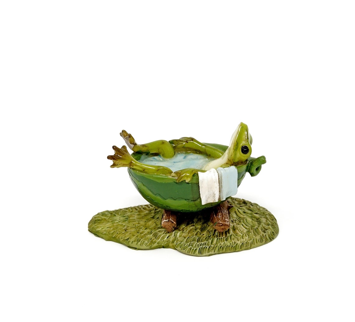 Miniature Frog Having a Bath in Watermelon Tub Woodland - Etsy
