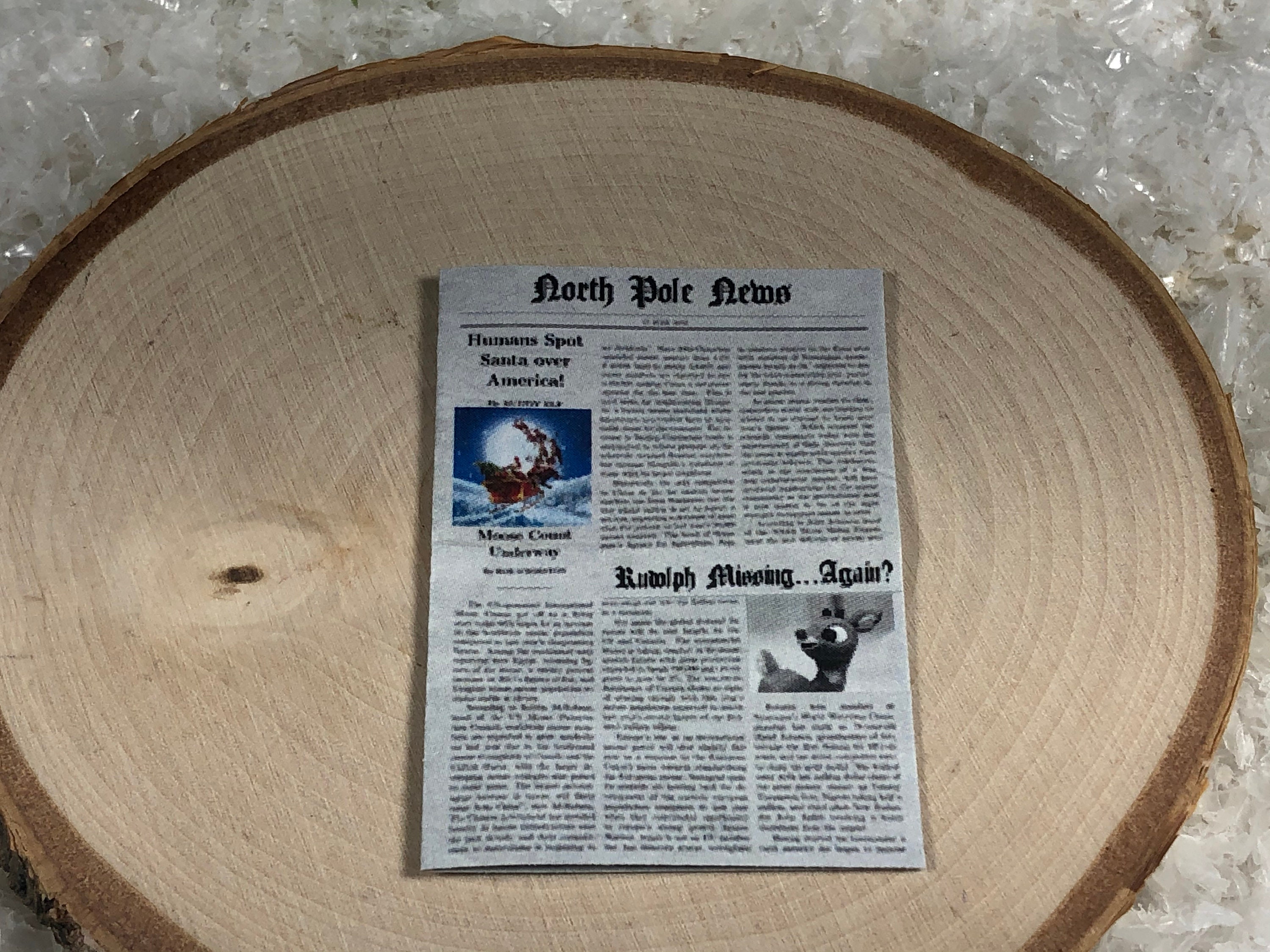 Miniature North Pole News Newspaper W/ Readable Headlines ~ Winter ...