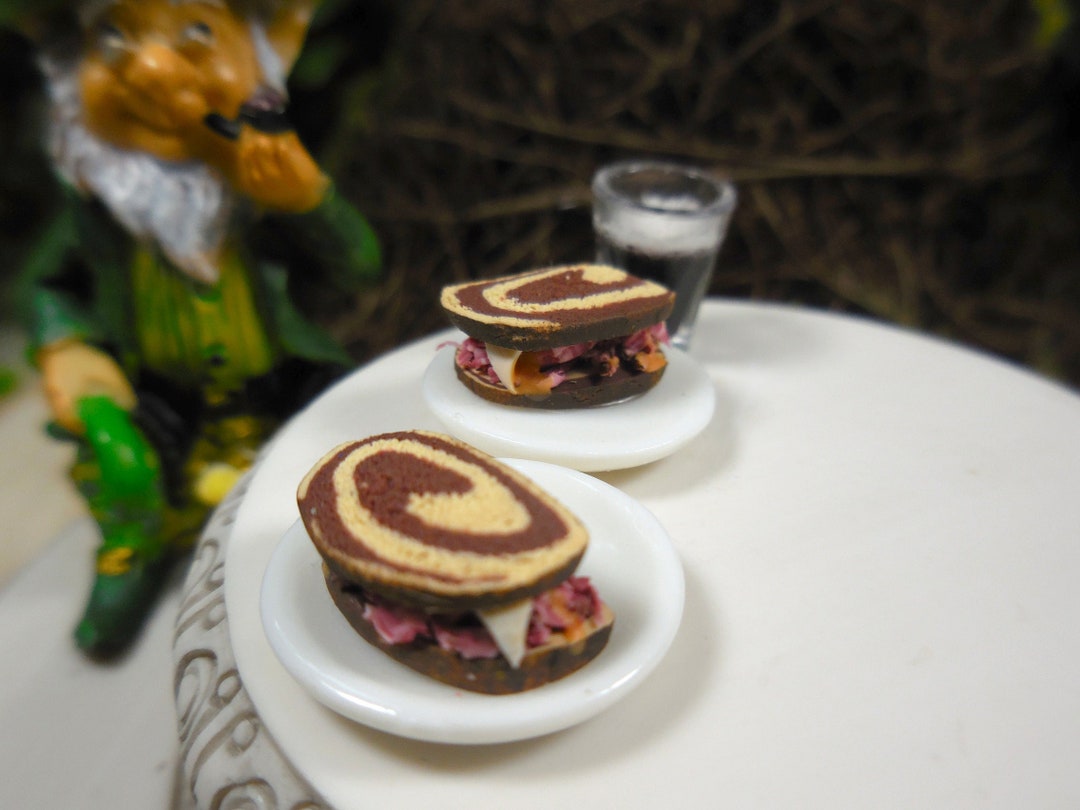 Miniature Corned Beef Rueben Sandwich on Plate ~ St. Patrick's Day ...