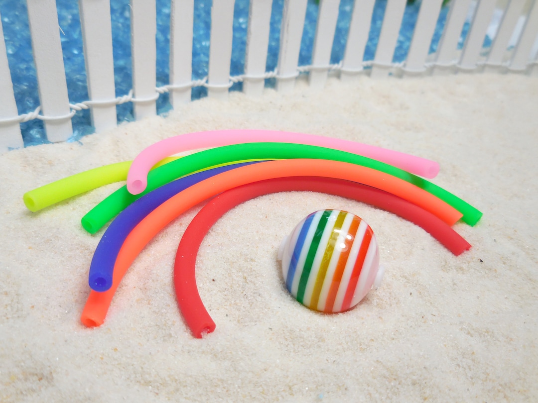 Miniature Rainbow Beach Ball and Pool Noodles ~ Beach Fairy Garden ...
