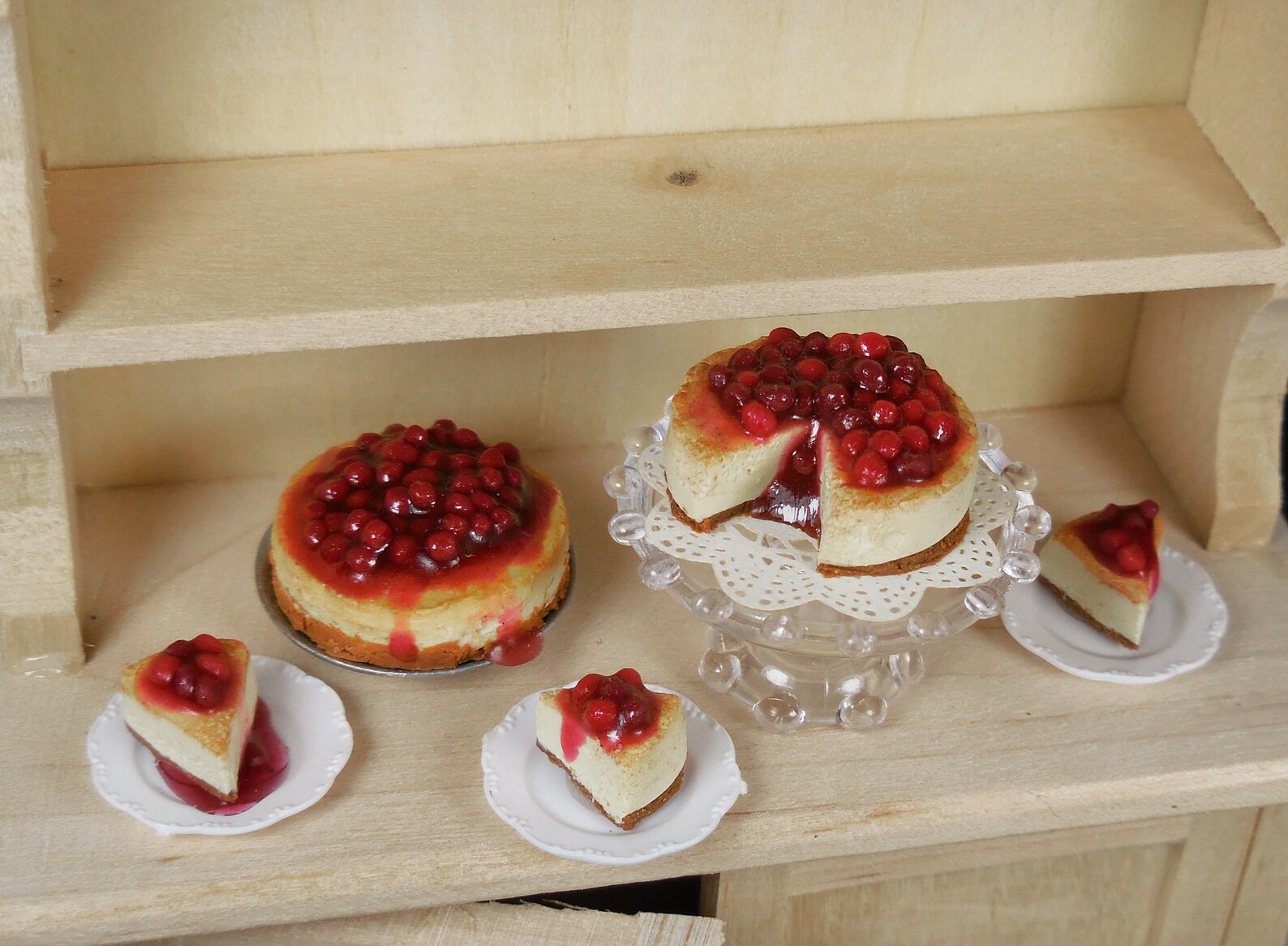 Miniature New York Cherry Cheesecake ~ Fairy Garden Accessories ...