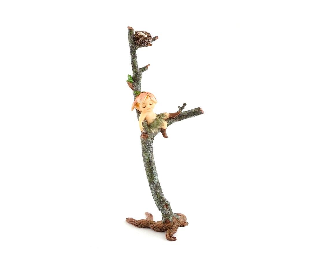 Fairy Garden Tree Sprite W/ Bird's Nest ~ Miniature Animal Figurines ...