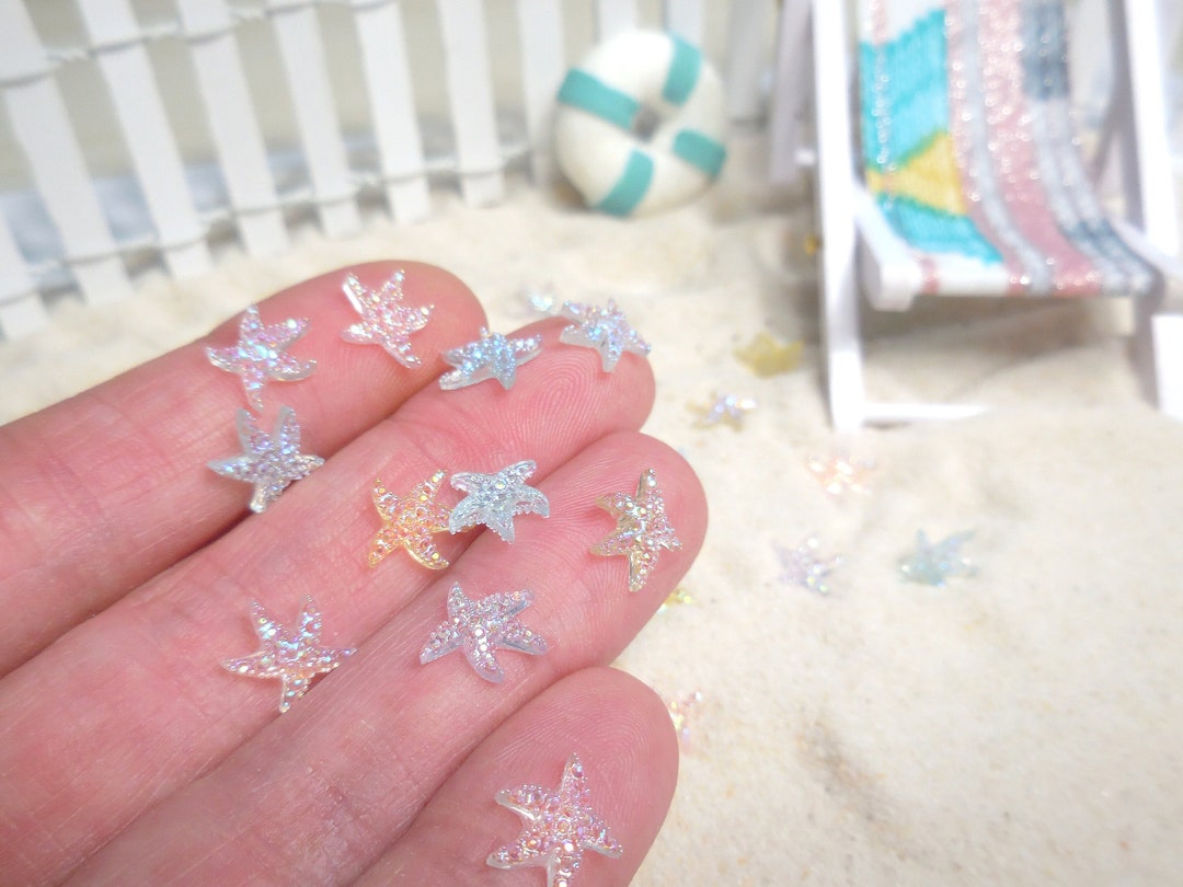Micro Miniature Starfish Cabochon, Shimmering Pastels ~ Beach Fairy ...