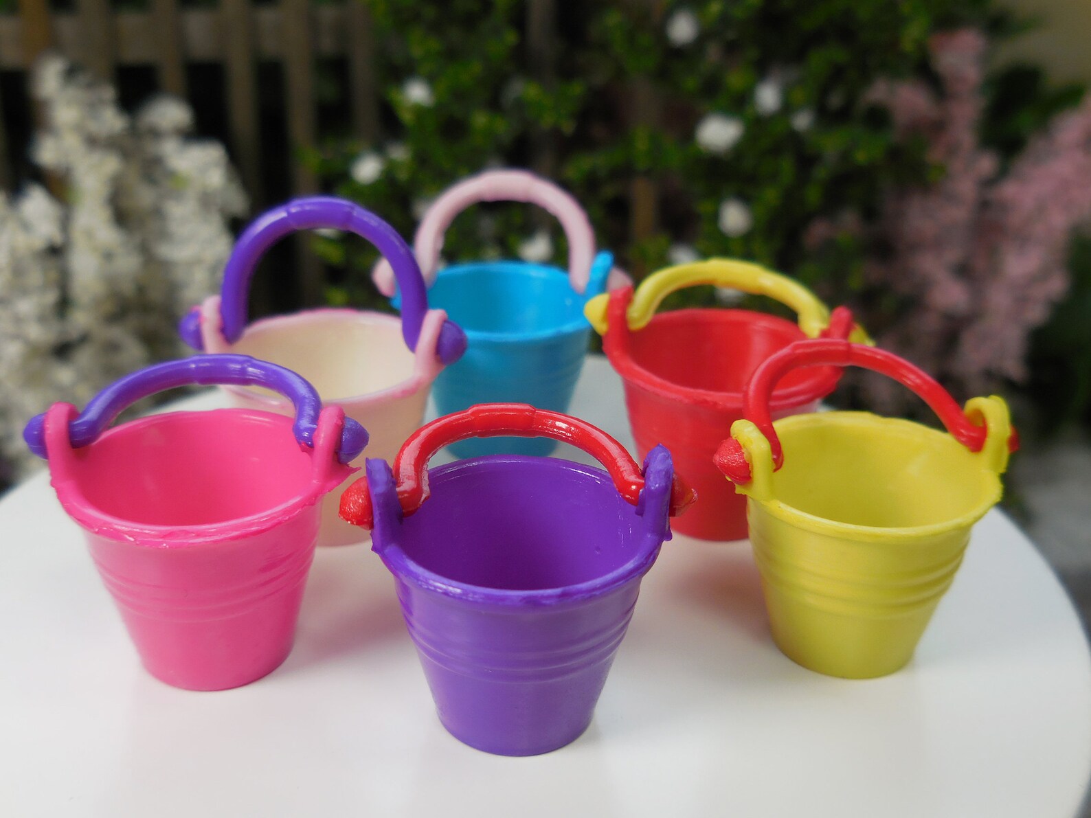 Miniature Beach Sand Pails W/ Shovels, Assorted Colors ~ Fairy Garden ...