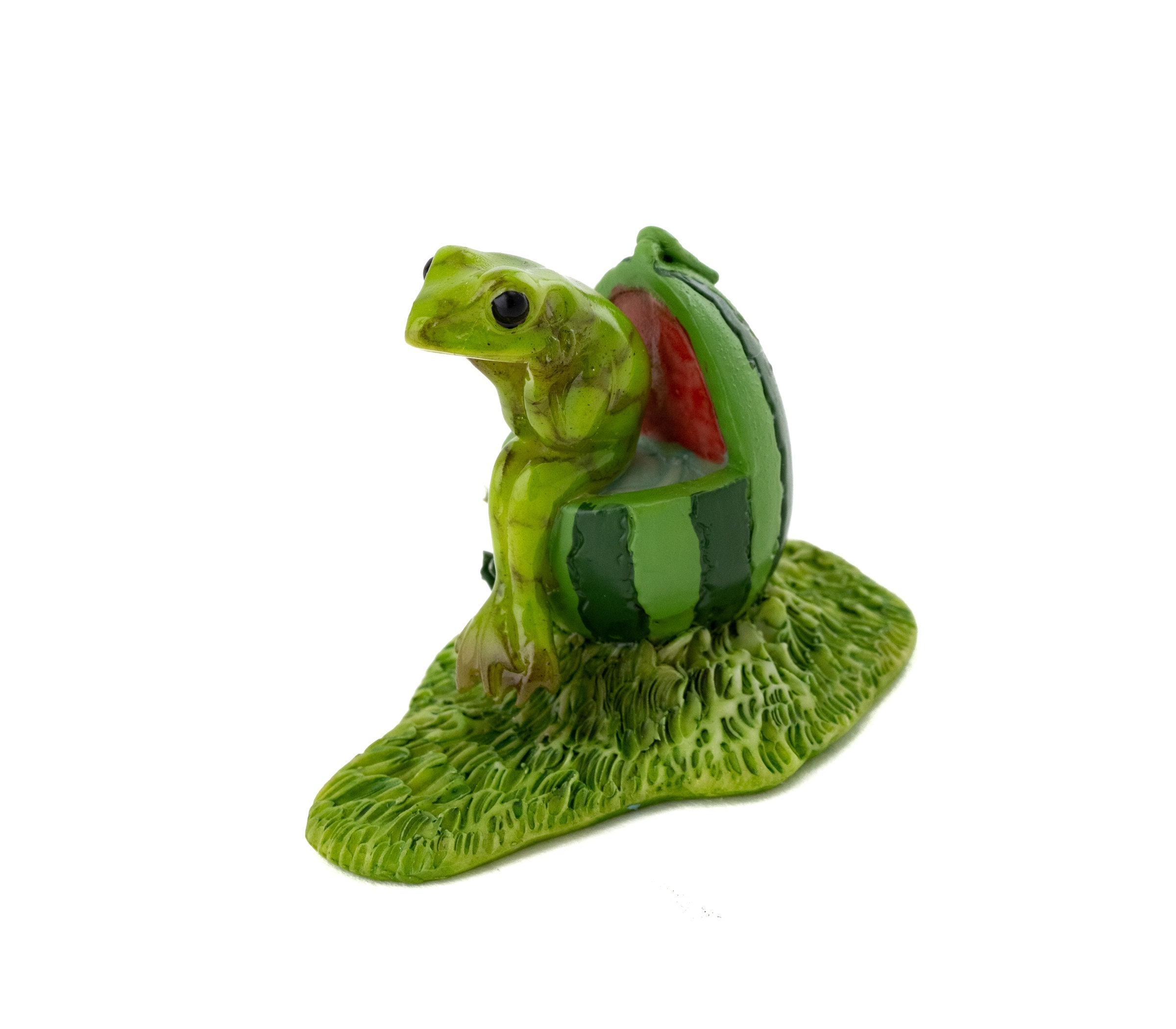 Tiny Frog on Watermelon Toilet ~ Woodland Fairy Garden Accessories ...