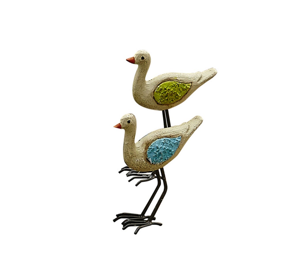 2 PC Miniature Coastal Shore Bird Statues Fairy Garden - Etsy