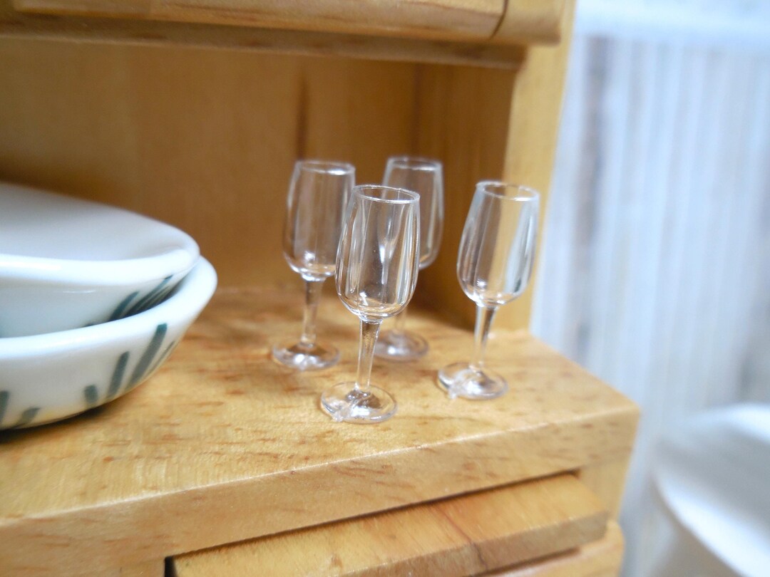 Miniature White Wine Glass Stemware, 1:12 Scale ~ Fairy Garden ...
