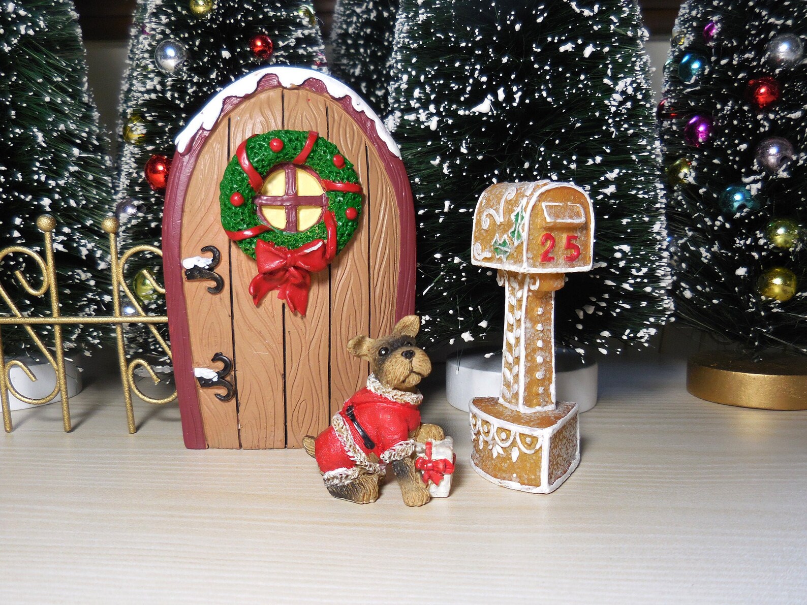 Miniature Christmas Door Set W/ Gingerbread Mailbox & Choice - Etsy