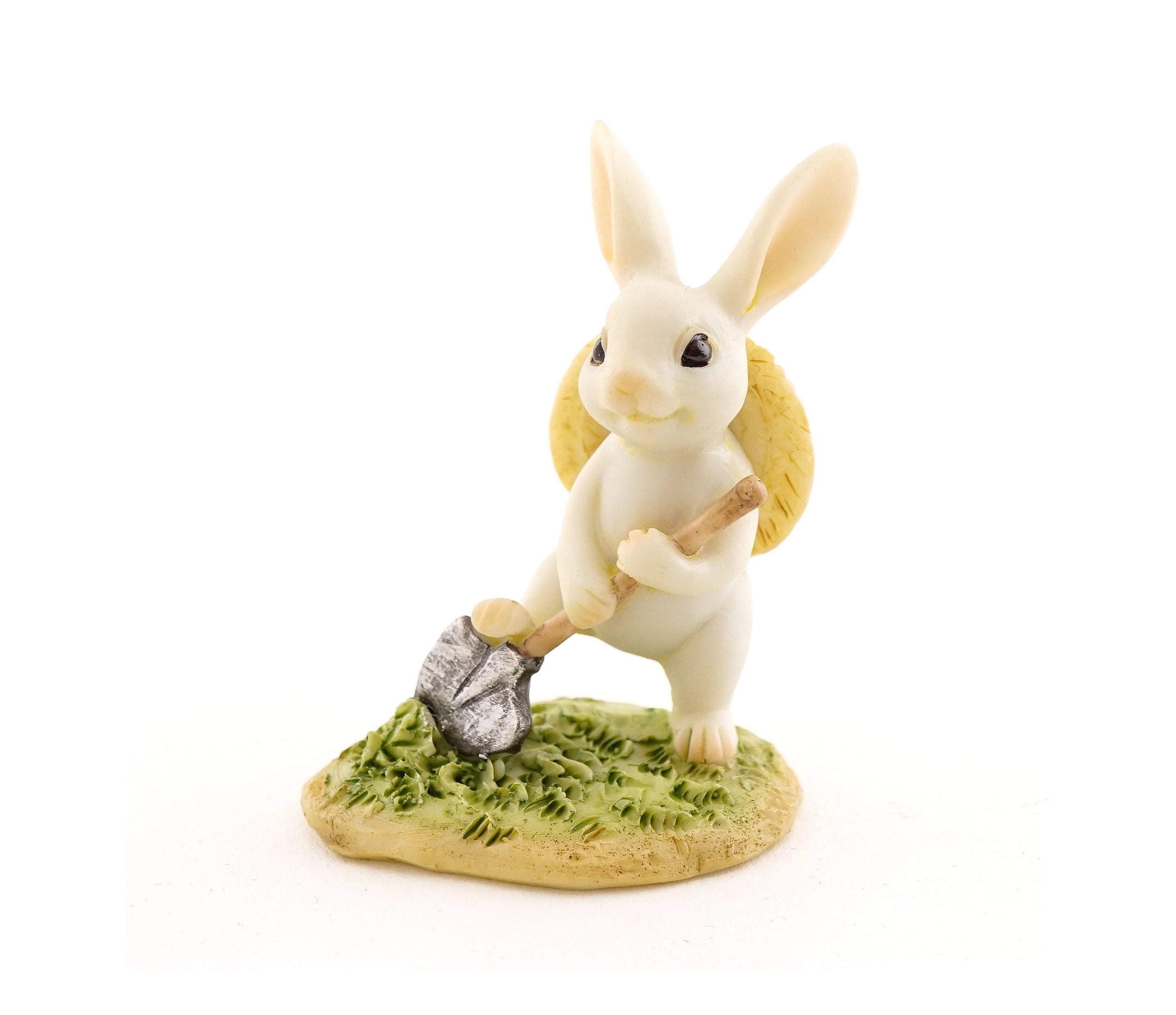 Mini White Rabbit Gardening Fairy Garden Accessories | Etsy