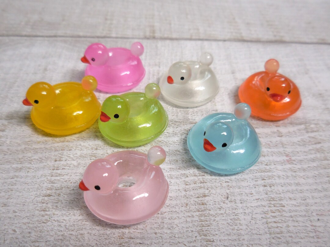 Miniature Micro Duck Pool Ring Swimming Toy, Translucent Pastels Summer ...