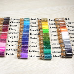 Miniature 1" Fairy Dust Bottles in 40 Colors ~ Tiny Glass Bottle W ...