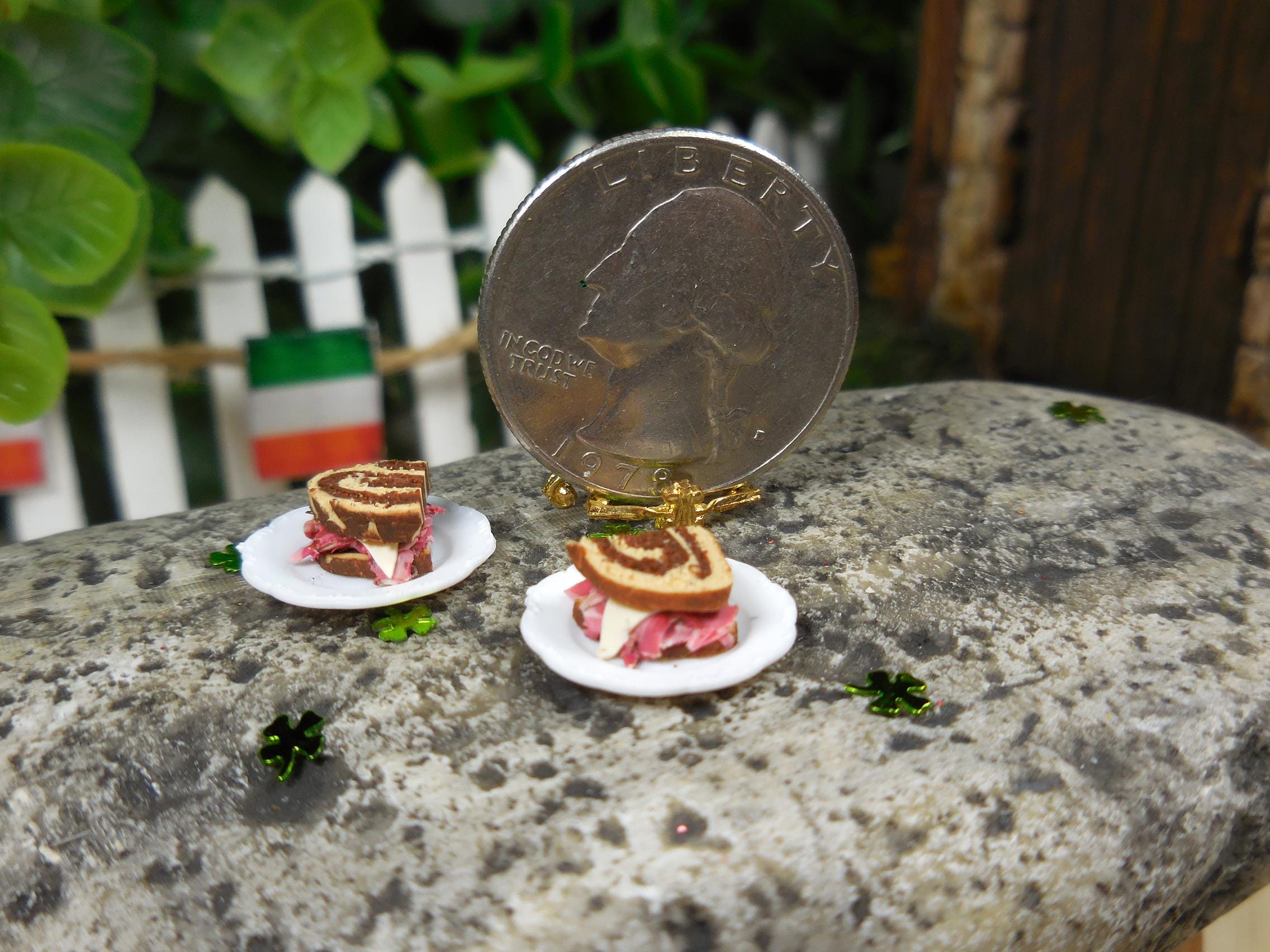 Miniature Corned Beef Rueben Sandwich on Plate ~ St. Patrick's Day ...