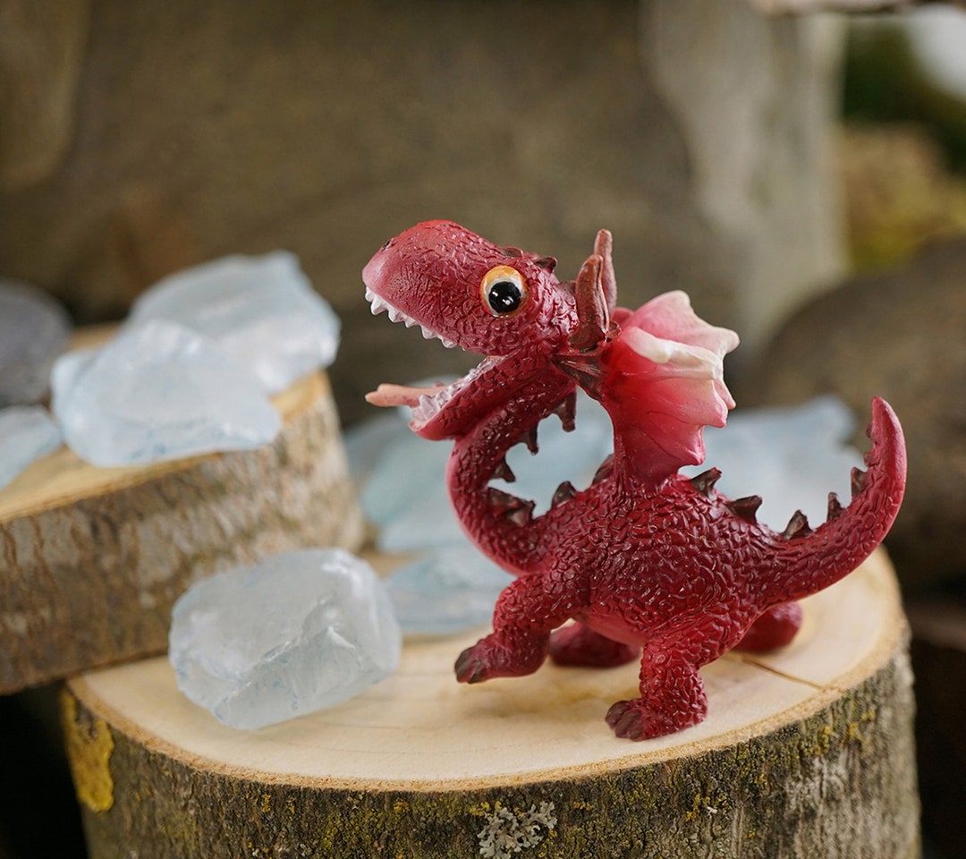 Miniature Red Happy Dance Baby Dragon Figurine ~ Fairytale Fairy Garden ...