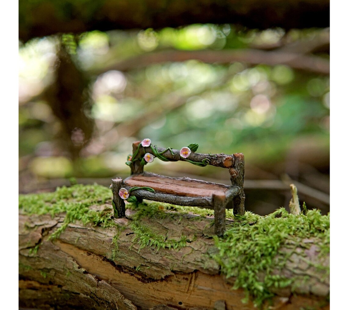 MICRO Fairy Garden Enchanted Park Bench Woodland Accessories | Etsy