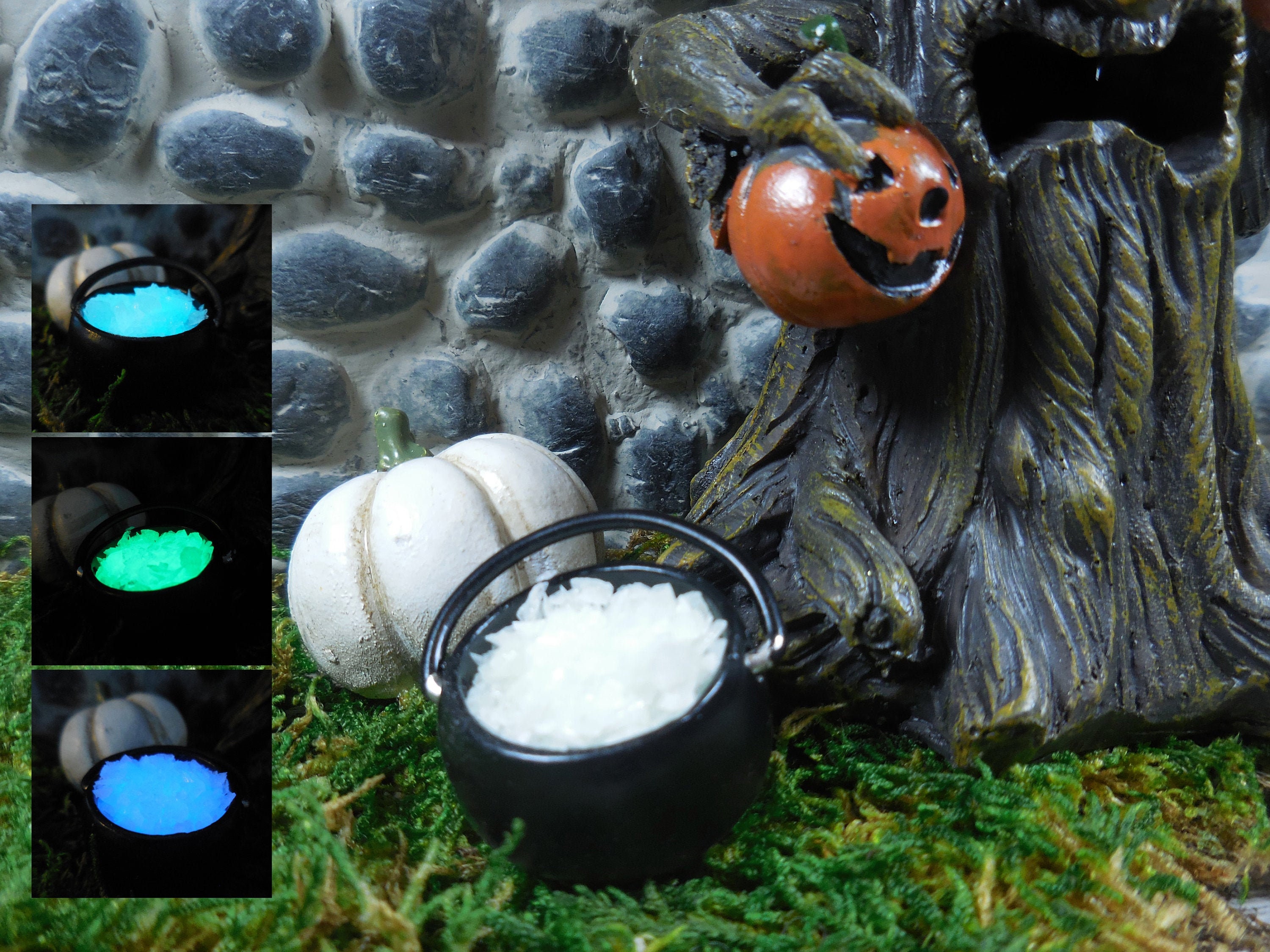 Mini Glowing Cauldron Fairy Garden Accessory/ Blue Green or - Etsy