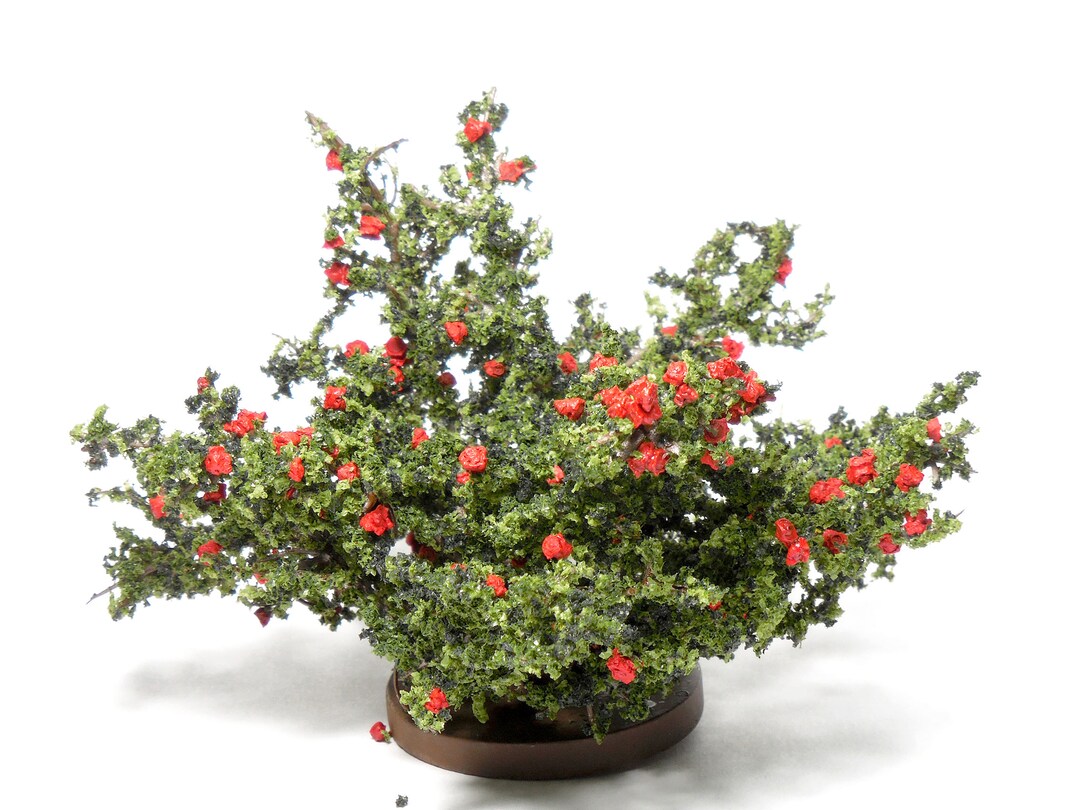 Miniature Red Rose Bush W/ Wood Base, Large Valentine's or Mother's Day ...