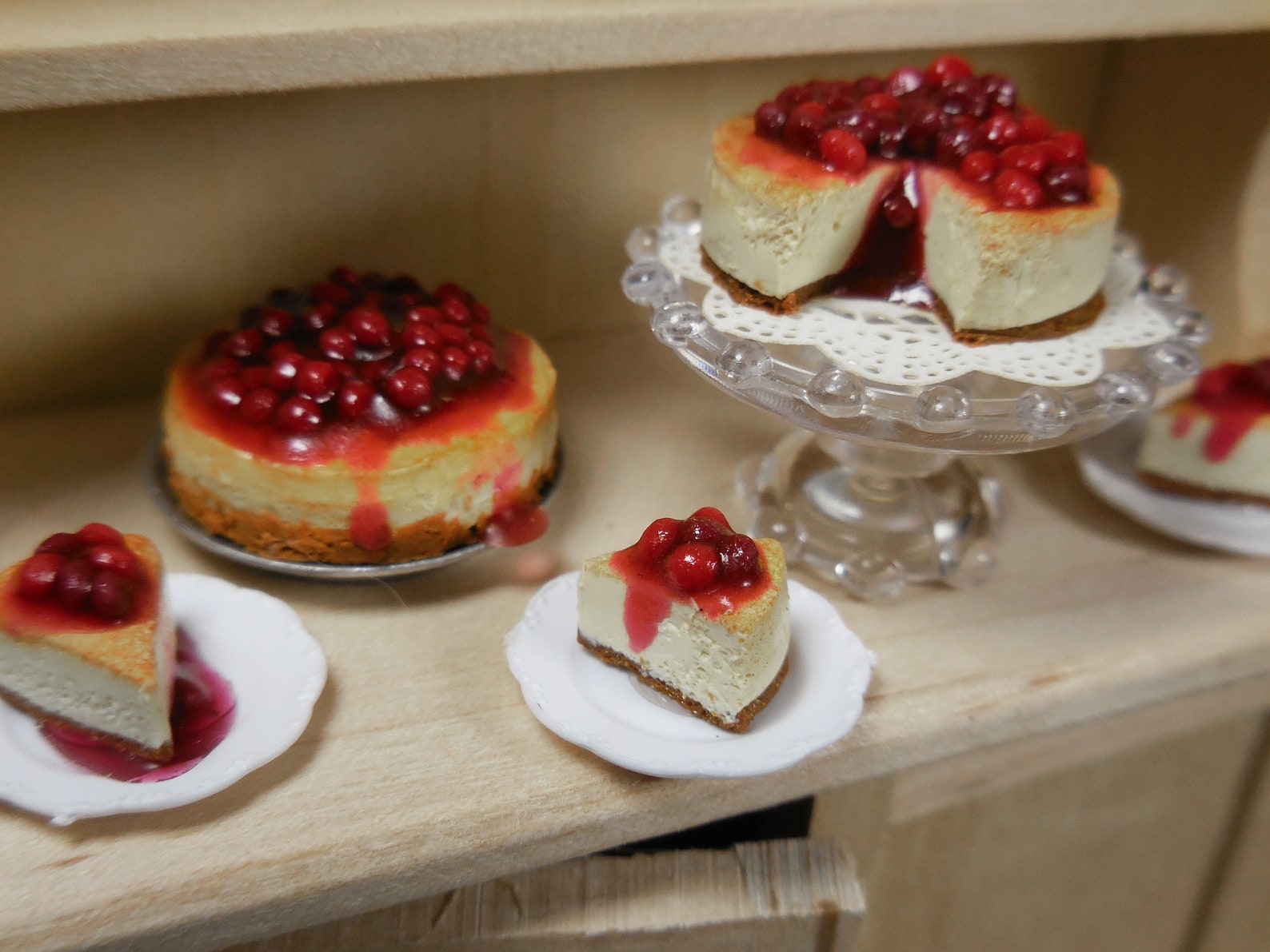 Miniature New York Cherry Cheesecake ~ Fairy Garden Accessories ...