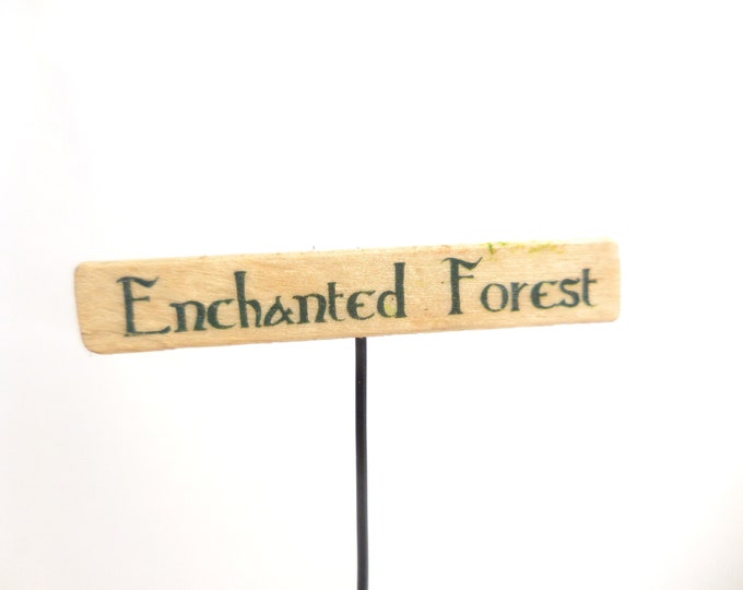 OOAK Miniature Enchanted Forest Sign ~ Dollhouse & Fairy Garden ...