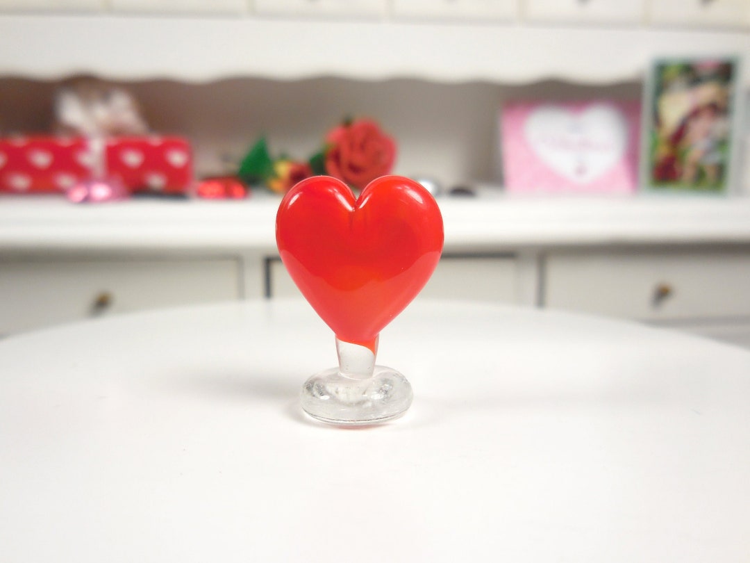 Mini Glass Heart Table Ornament ~ Valentine's Day Fairy Garden ...
