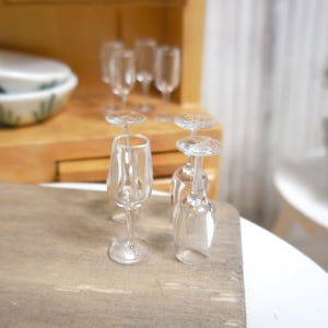 Miniature White Wine Glass Stemware, 1:12 Scale ~ Fairy Garden ...