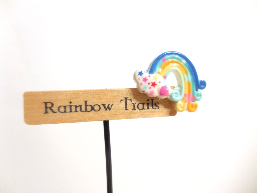 OOAK Miniature Rainbow Trails Sign ~ Dollhouse & Fairy Garden ...