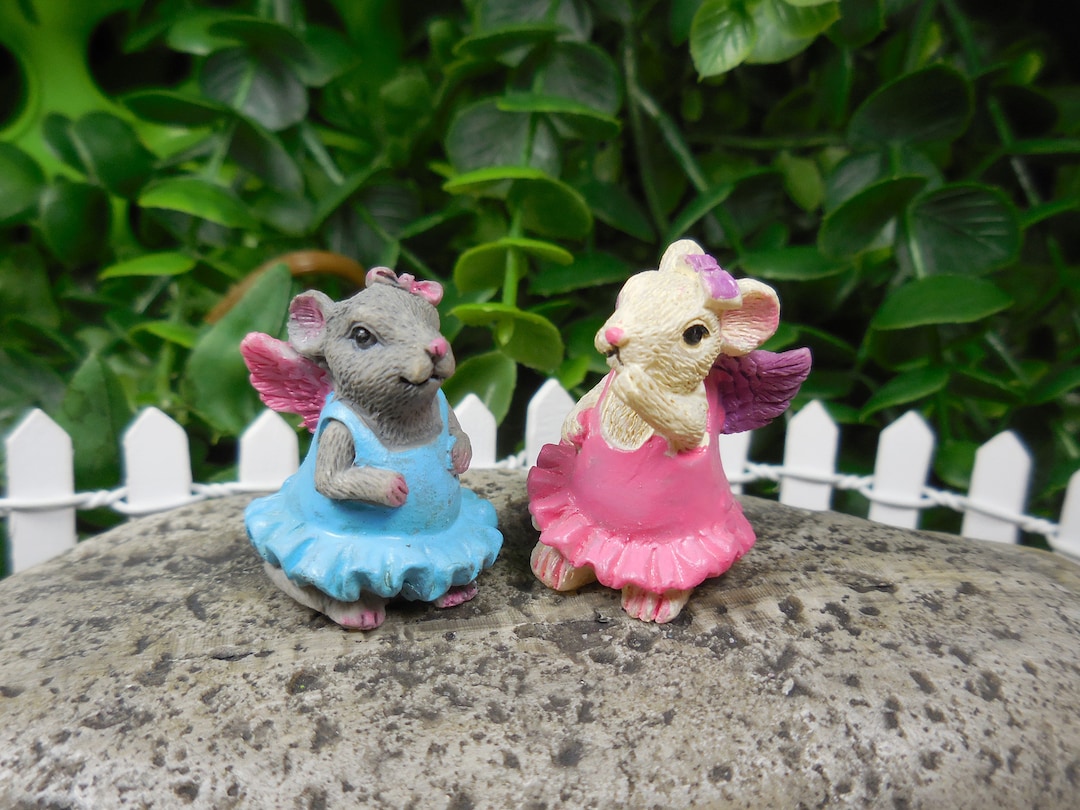 Miniature Fairy Mice, 2 PC Set ~ Spring Fairy Garden & Dollhouse ...