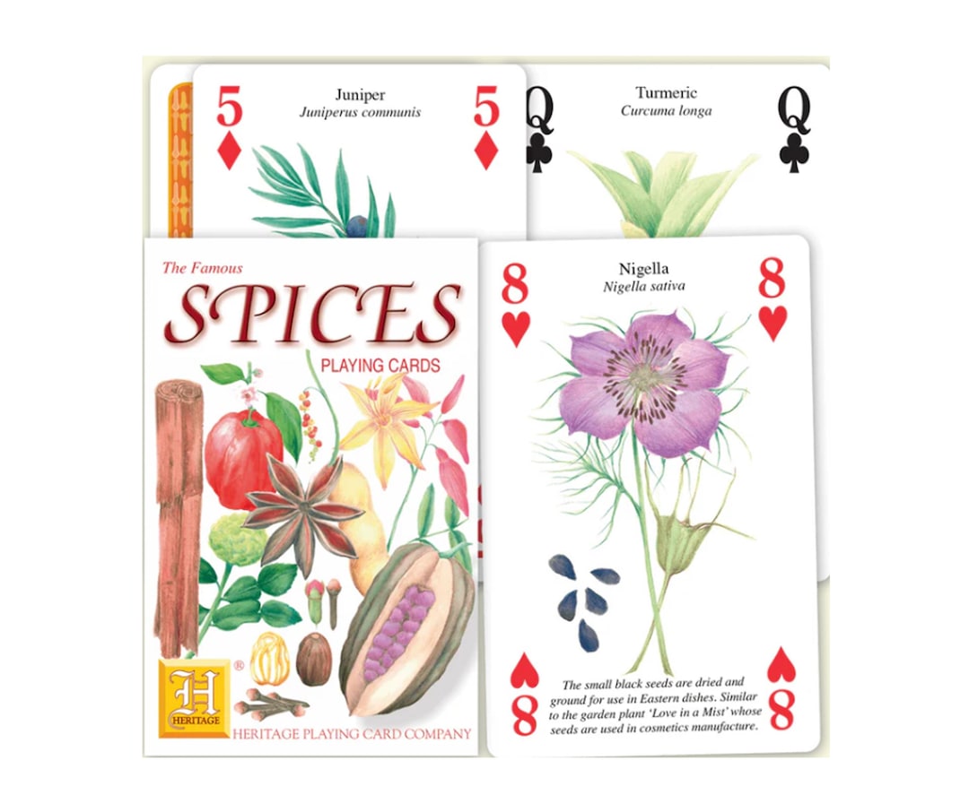 Famous Spices Playing Cards ~ Designer Garden Spices Card for ...