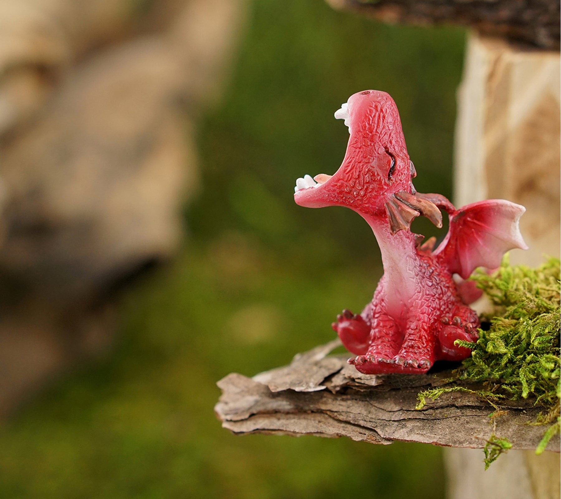 Miniature Red Baby Dragon Figurine Roaring Fairytale Castle | Etsy