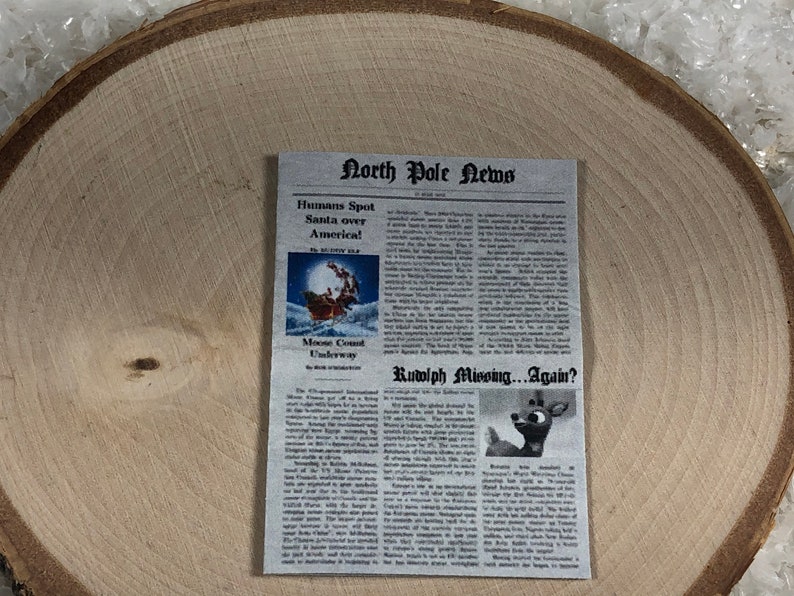 Miniature North Pole News Newspaper W/ Readable Headlines ~ Winter ...