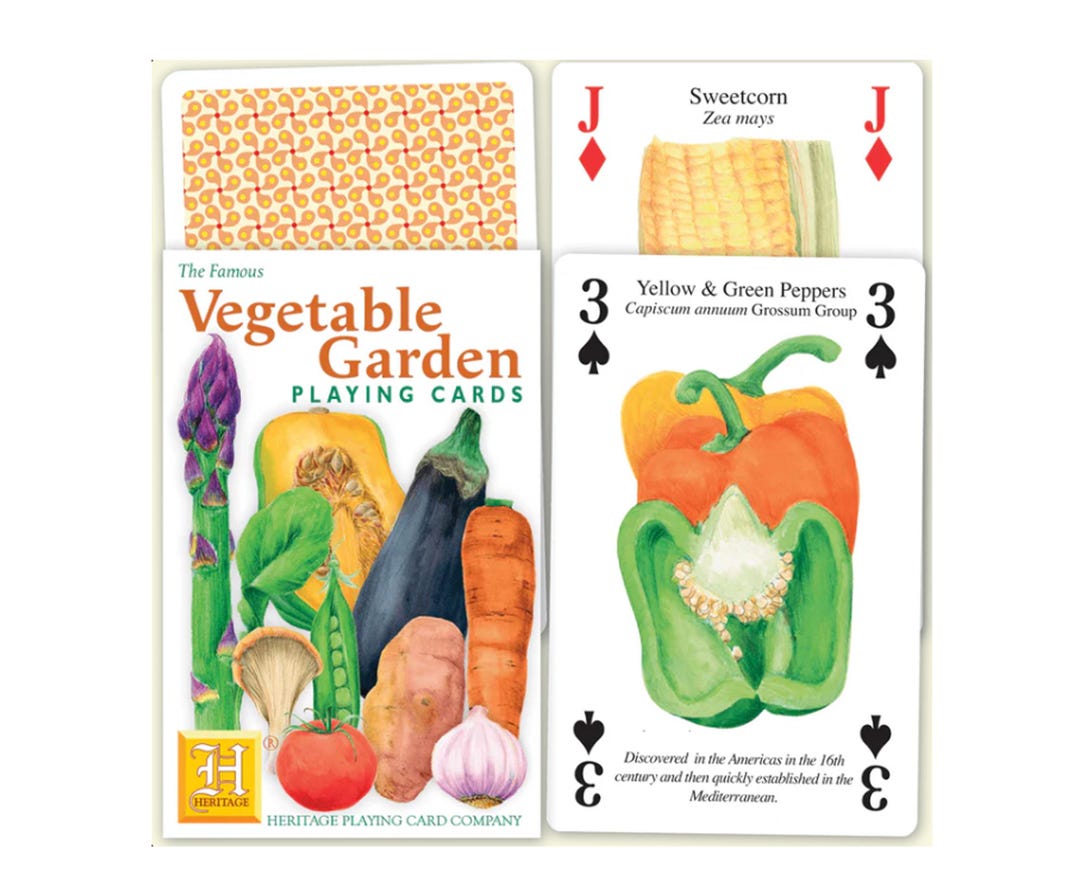 The Famous Vegetable Garden Playing Cards ~ Designer Botanical Card for ...