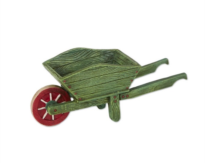 Green Fairy Garden Wheelbarrow ~ Miniature Wheelbarrow for Fairies ...