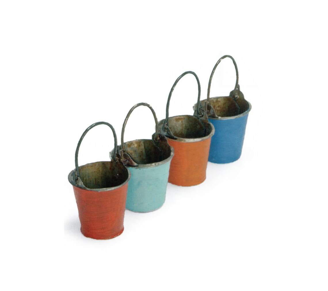 Miniature Rustic Buckets in Red Blue Turquoise & Orange | Etsy