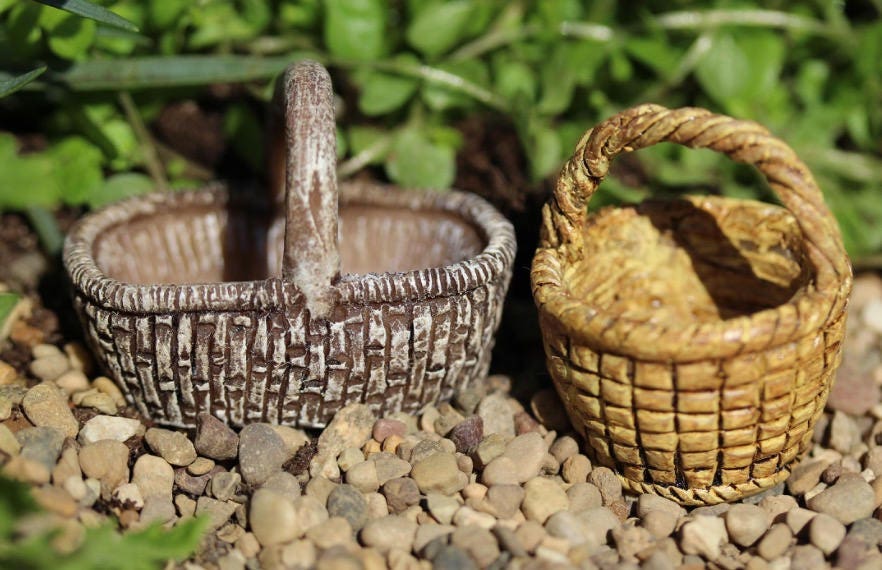 Fairy Garden Produce Baskets, 1 1/4" Tall, Set of 2 - Etsy
