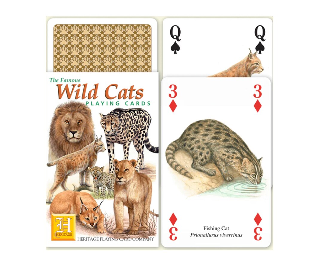 Famous Wild Cats Playing Cards ~ Animal Themed Card for Scrapbooking ...