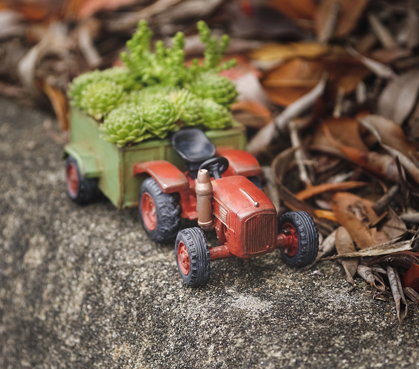 Miniature Red Garden Tractor Planter for Fairy Gardens & Mini - Etsy