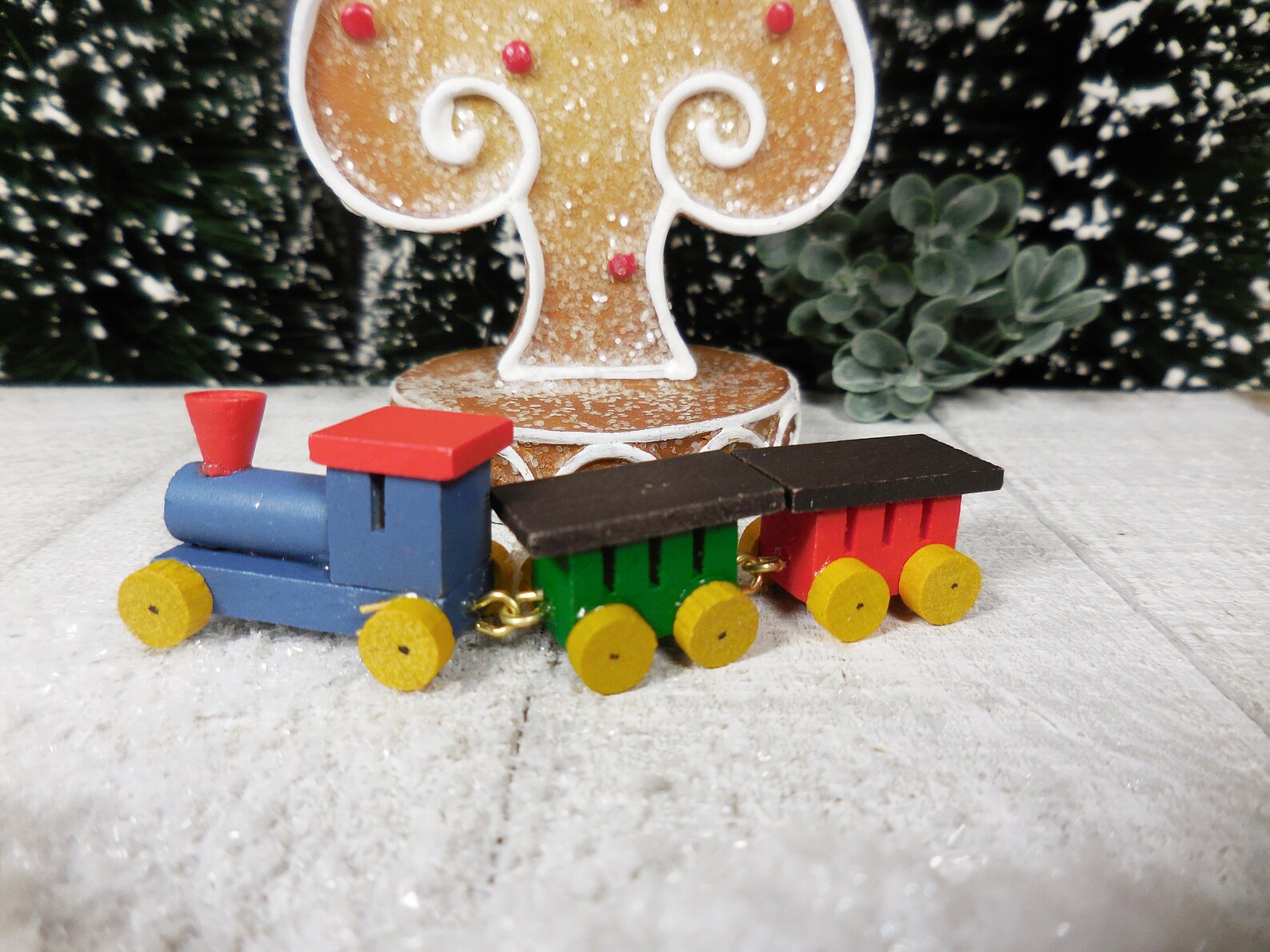 Miniature Toy Train W/ 4 Cars Christmas Fairy Garden | Etsy