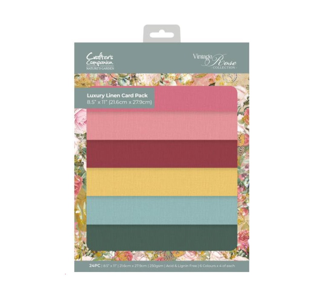 8.5 X 11 Textured Linen Cardstock Papers Vintage Rose Scrapbook ...