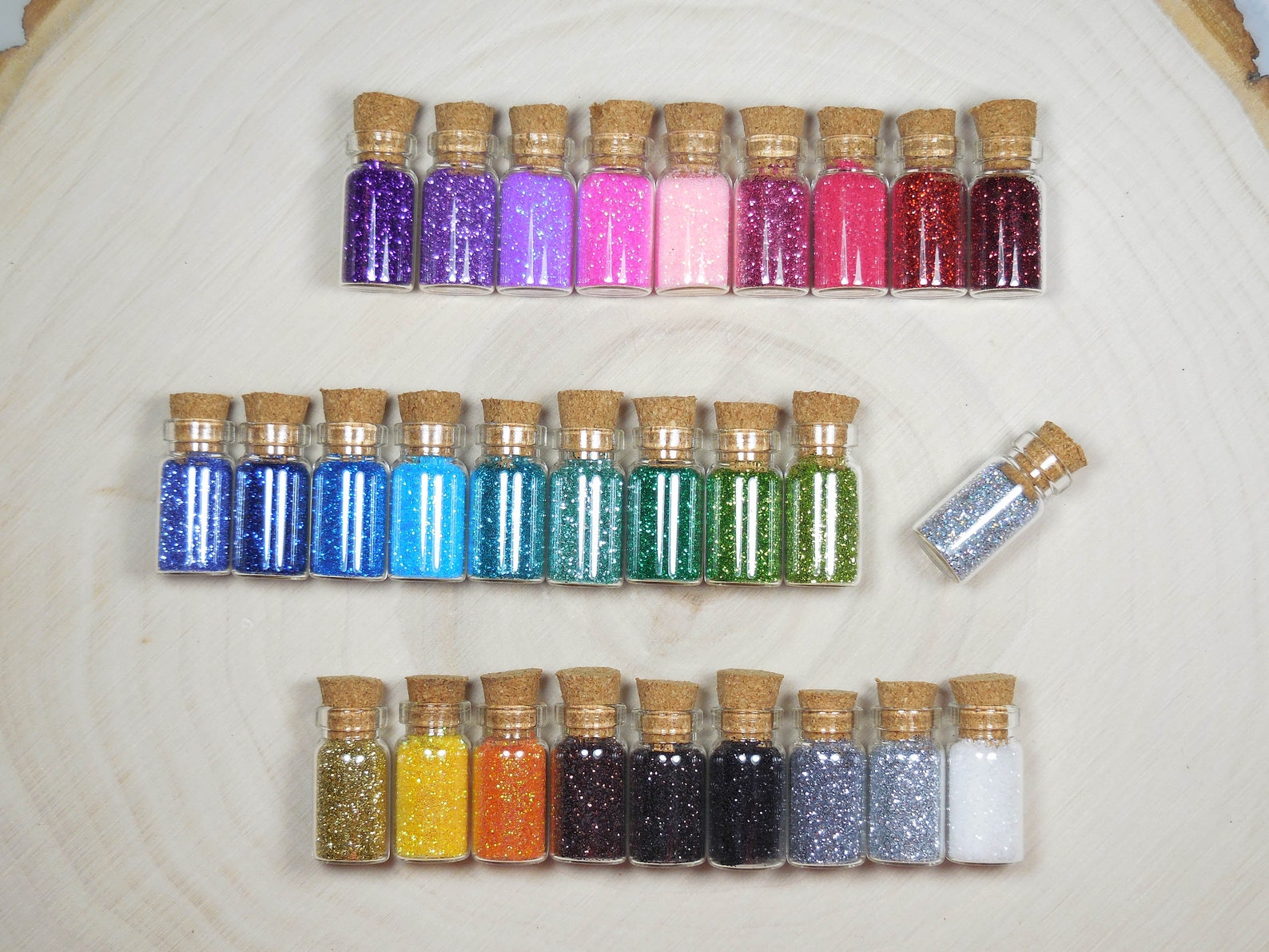 Miniature 1" Fairy Dust Bottles in 40 Colors ~ Tiny Glass Bottle W ...