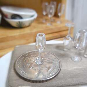 Miniature White Wine Glass Stemware, 1:12 Scale ~ Fairy Garden ...