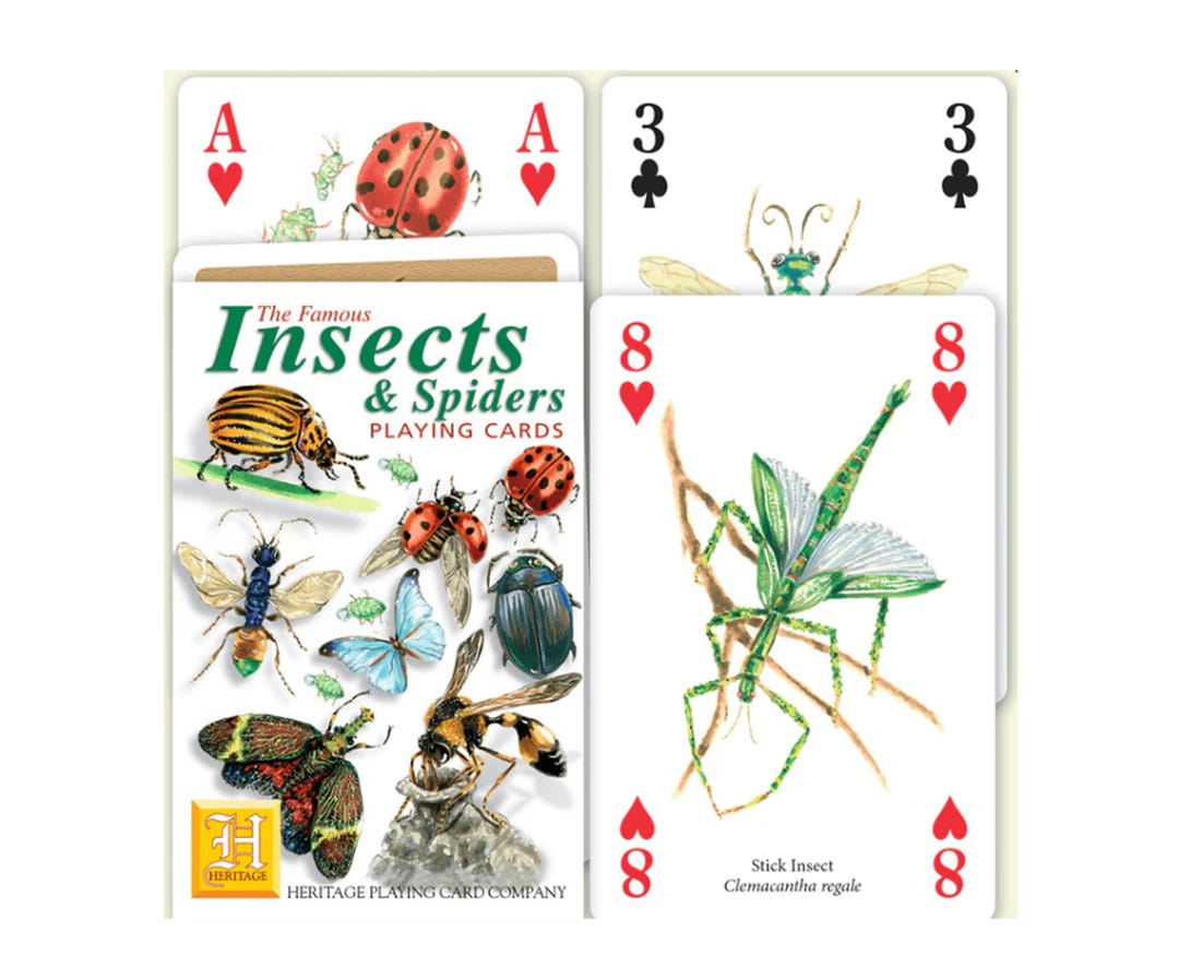 Famous Insects and Spiders Playing Cards ~ Insect Card for Scrapbooking ...