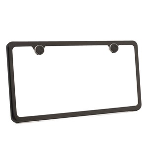 Powder Coated Matt Black Stainless Steel License Plate Frame W/ Black ...
