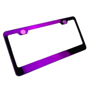 Electroplating Purple Glossy Stainless Steel License Plate Frame W ...