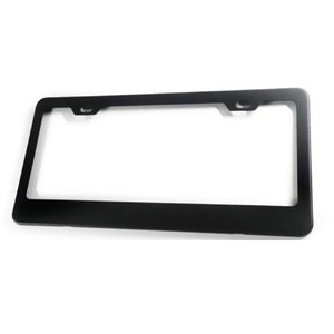 Powder Coated Matt Black Stainless Steel License Plate Frame W/ Black ...