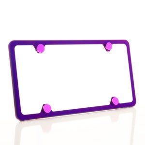 Electroplating Purple Glossy Stainless Steel License Plate Frame W ...