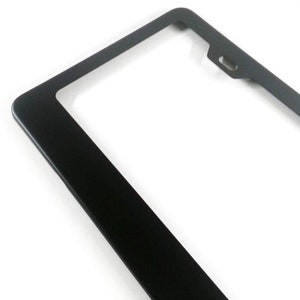 Powder Coated Matt Black Stainless Steel License Plate Frame W/ Black ...