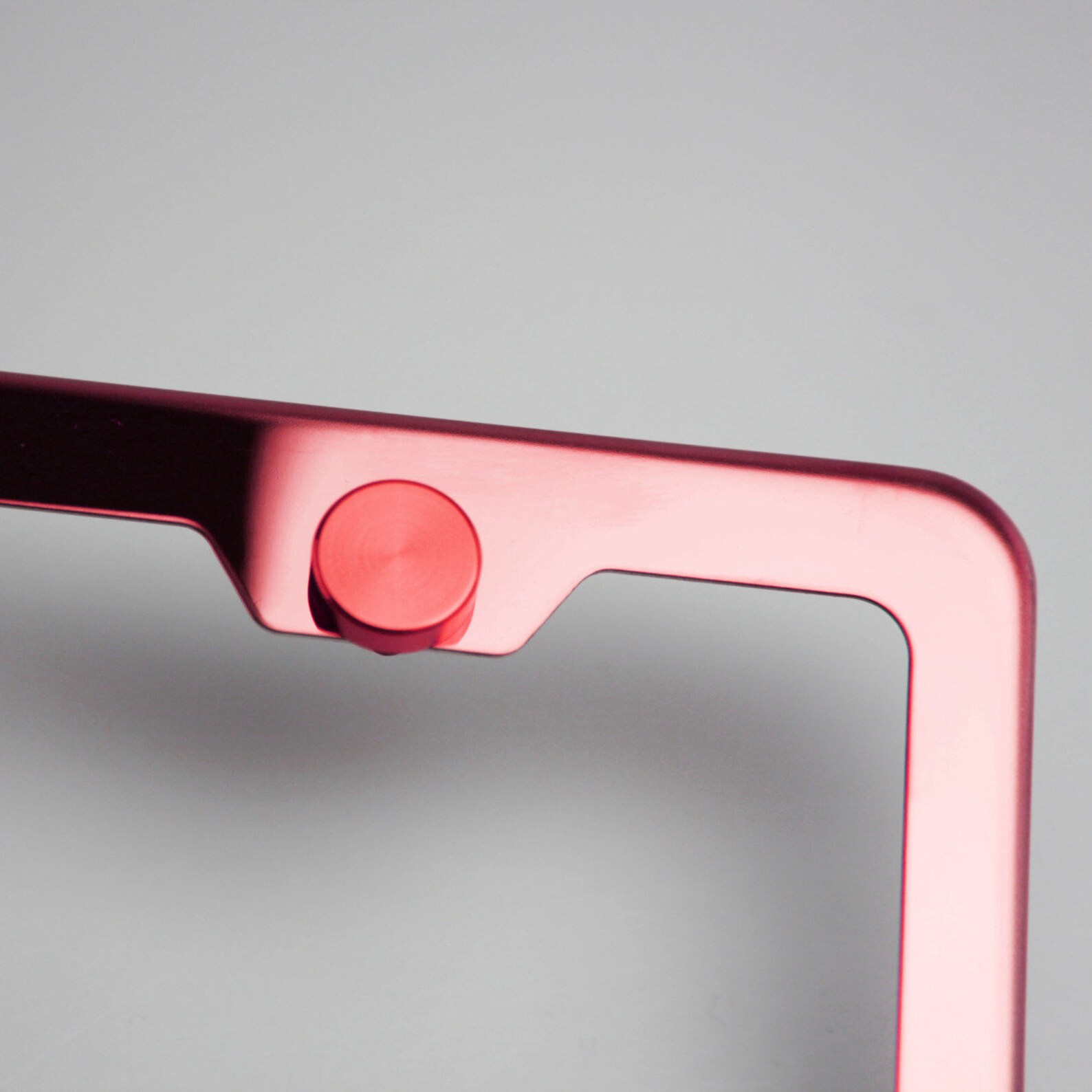 Powder Coated Red Stainless Steel License Plate Frame W/ Red Screw Caps ...