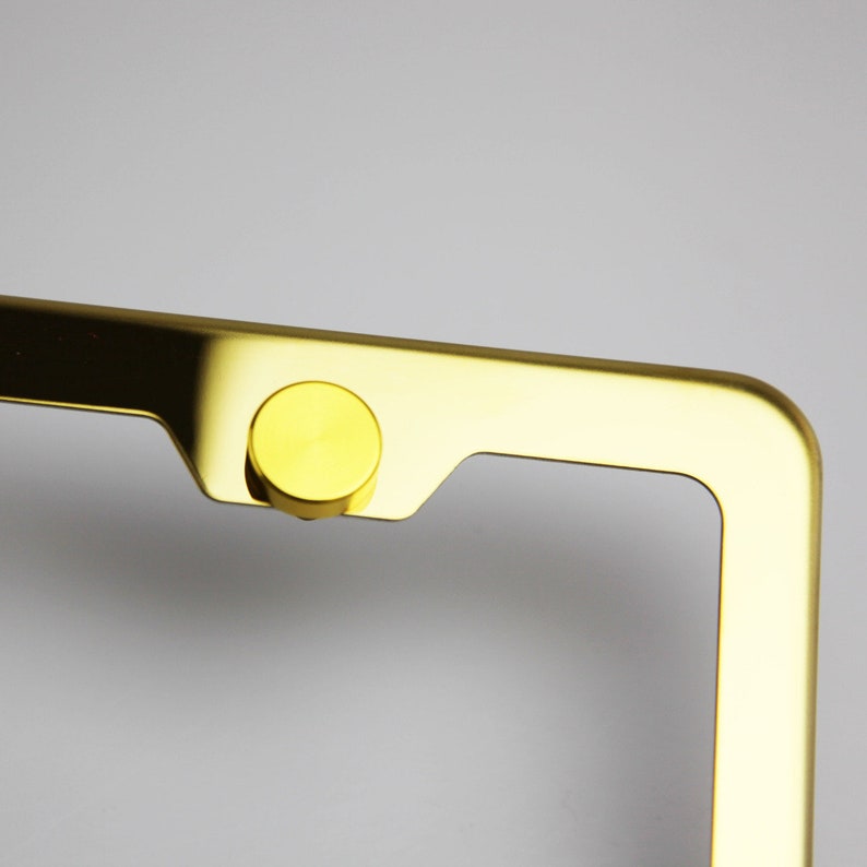 Electroplating Gold Glossy Stainless Steel License Plate Frame | Etsy